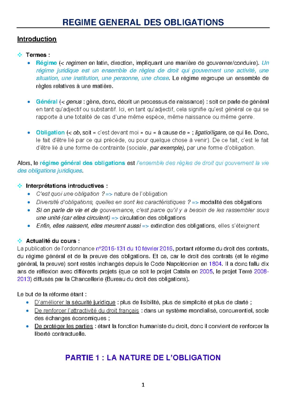 Droit des obligations - Warning: TT: undefined function: 32 REGIME GENERAL DES OBLIGATIONS - Studocu