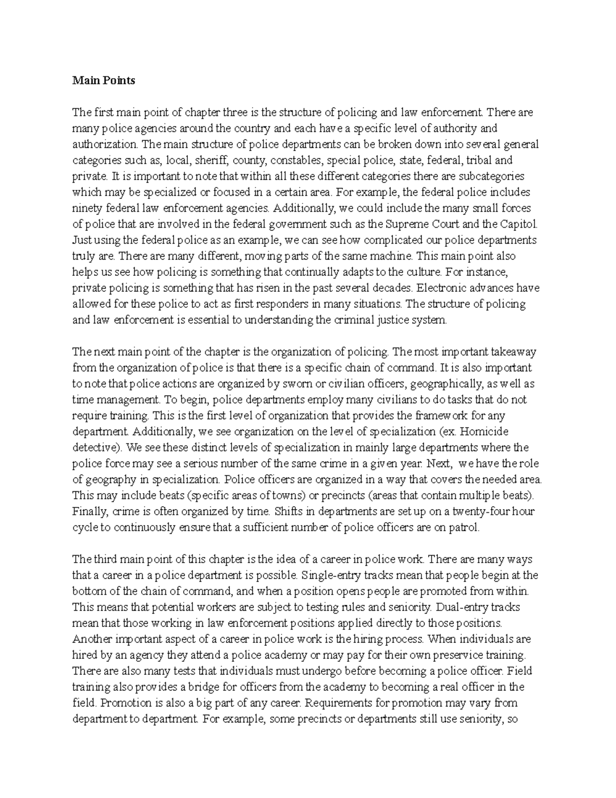 Ch3 Journal - This summarizes chapter three. - Main Points The first ...