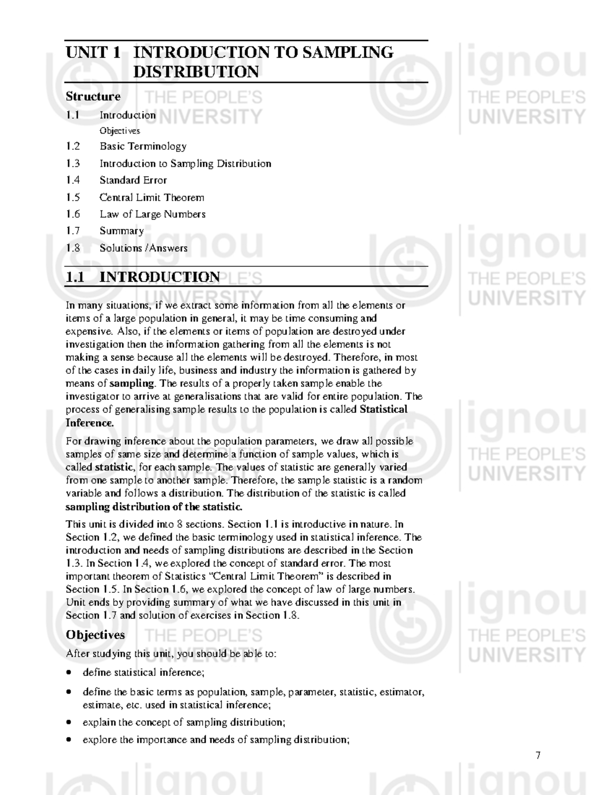 Unit-1 - statistical techniques - UNIT 1 INTRODUCTION TO SAMPLING ...