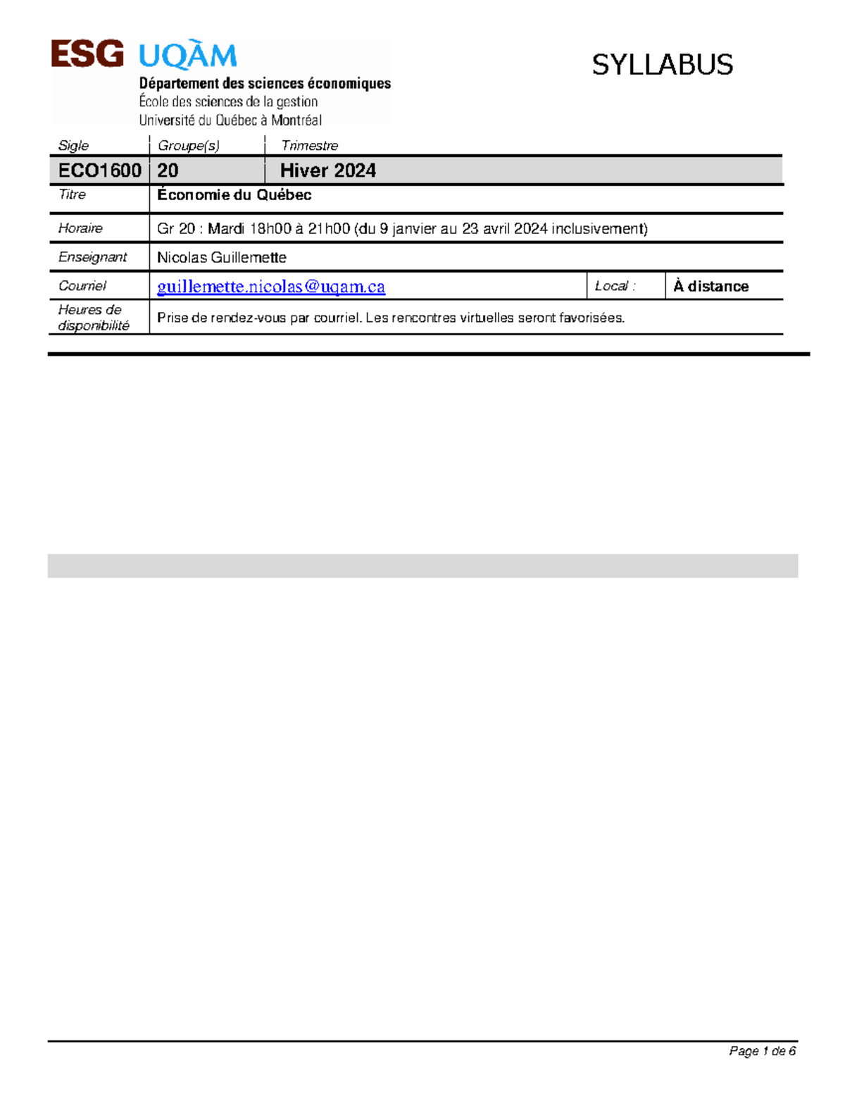 ECO1600-Syllabus-H2024 - SYLLABUS Sigle Groupe(s) Trimestre ECO 1600 20 ...