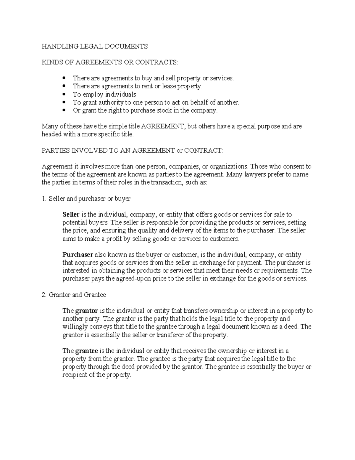 OA6- Module-6 - N/A - HANDLING LEGAL DOCUMENTS KINDS OF AGREEMENTS OR ...