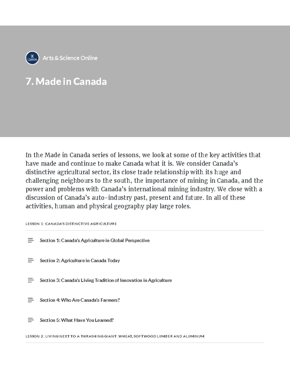 Module 7 Made in Canada - Gphy 101 - queensu - Studocu