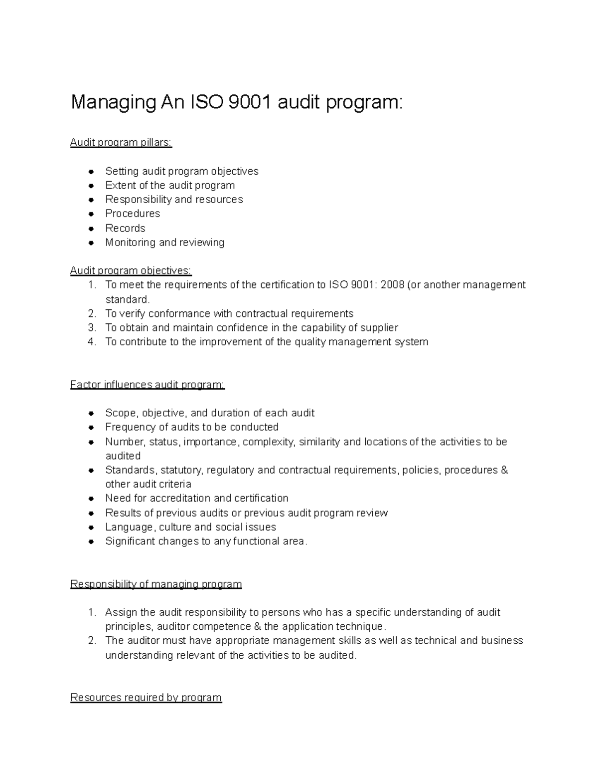 Auditing 2 - Managing An ISO 9001 audit program - pillars, objectives ...