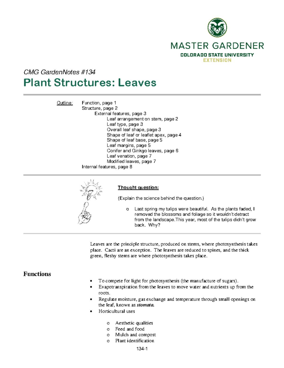 Leaf structure - lecture slides for SLE203 - CMG GardenNotes Plant ...