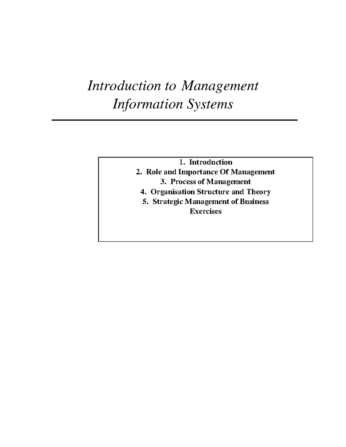 Introduction to1 - Introduction 2. Role and Importance Of Management 3 ...