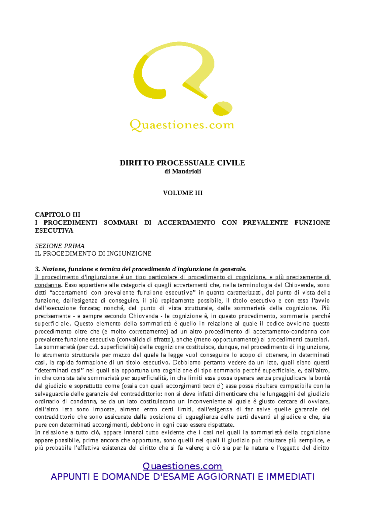 Vol 3 e 4 Mandrioli - documenti vari - DIRITTO PROCESSUALE CIVILE di Mandrioli VOLUME III ...