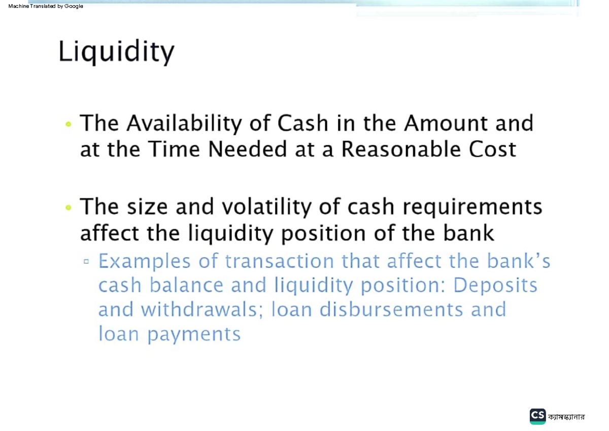 MFI liquidity - this is very informative notes - Financial Management ...