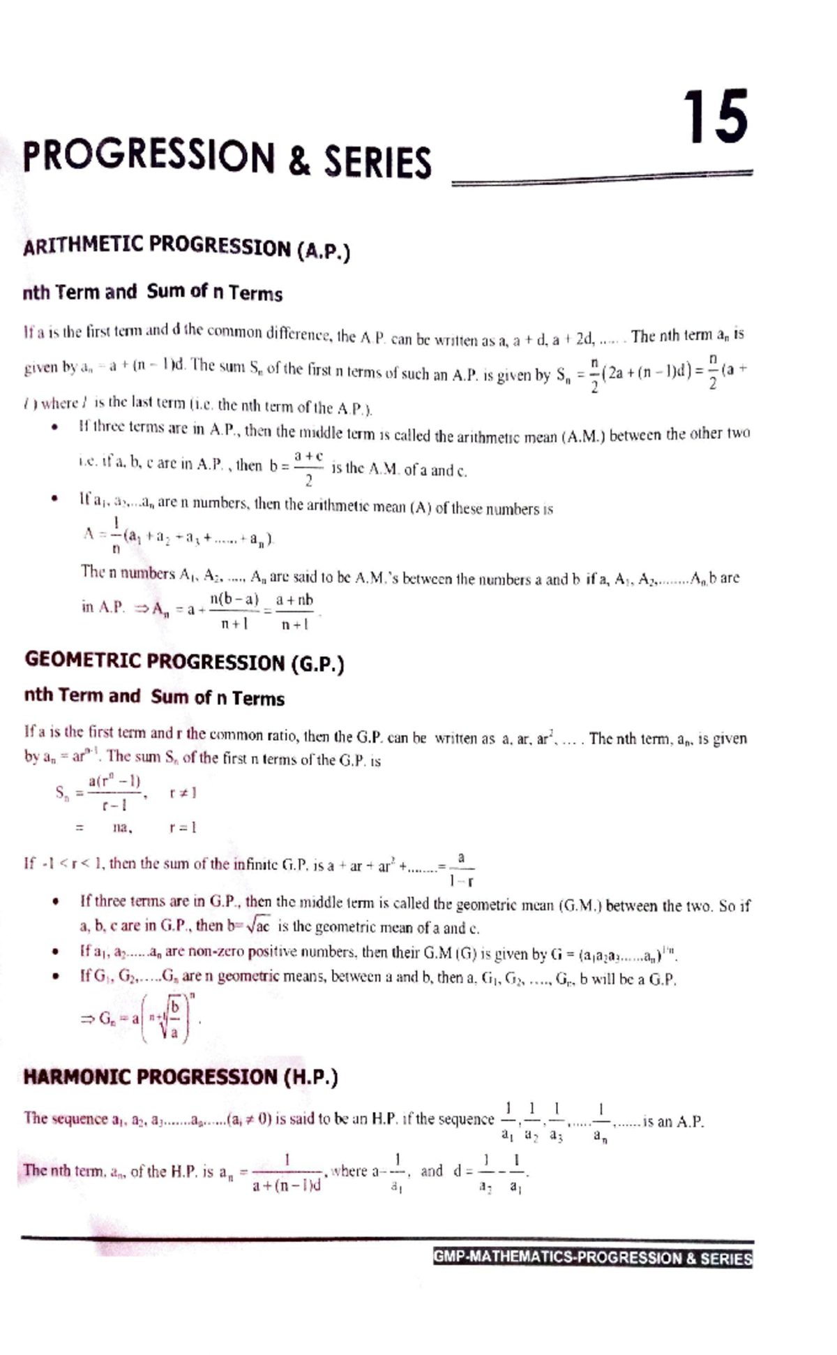 15. Progression Series - Mathematics-II - Studocu