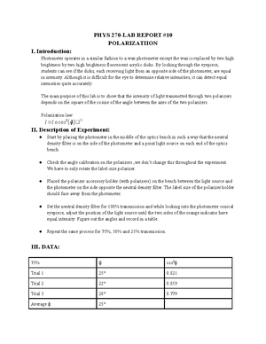 Lab 2- Latent HEAT OF Fusion - PHYS 270 - Lab Report # 2: Latent Heat ...