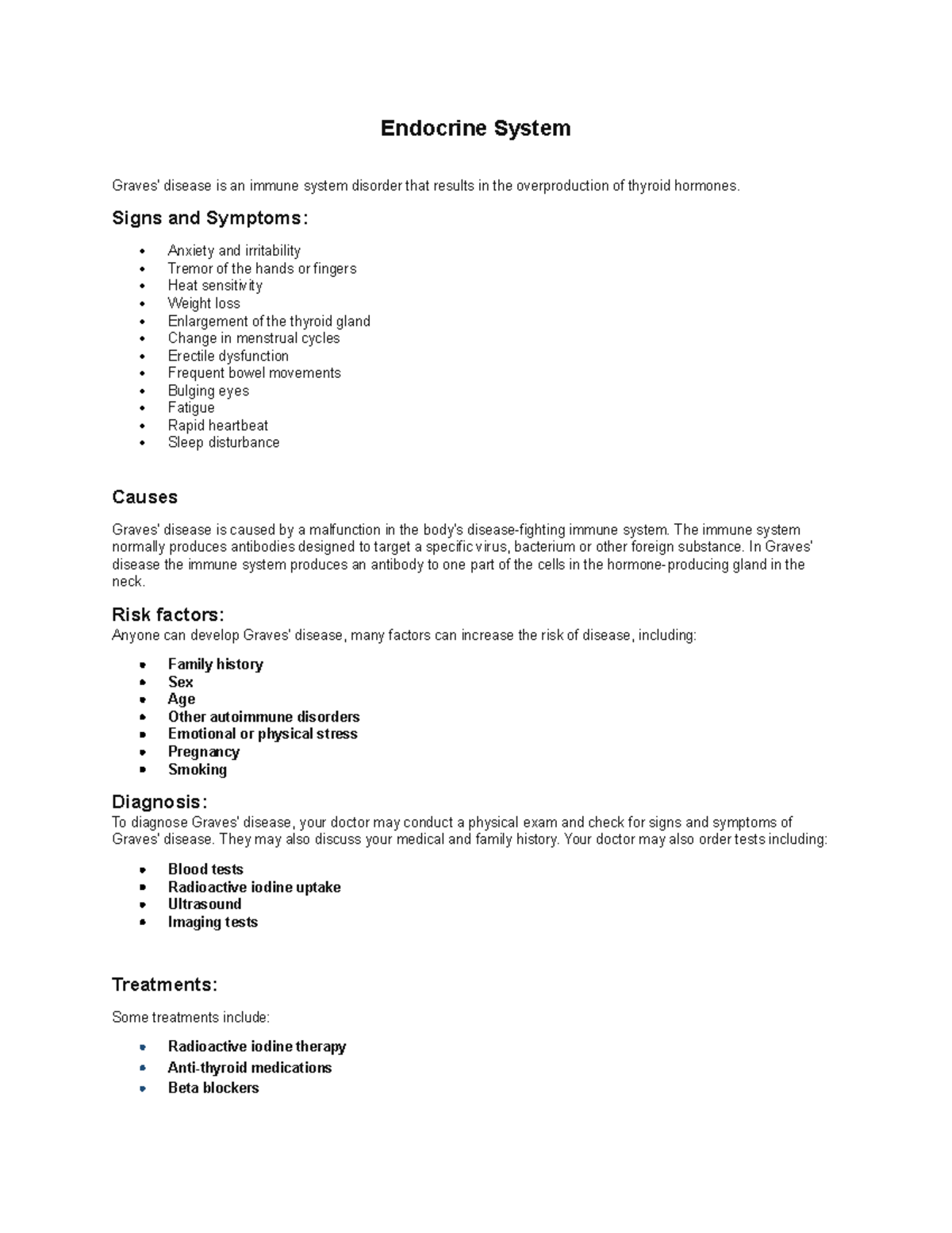 Document 2 - medical coding - Endocrine System Graves' disease is an ...