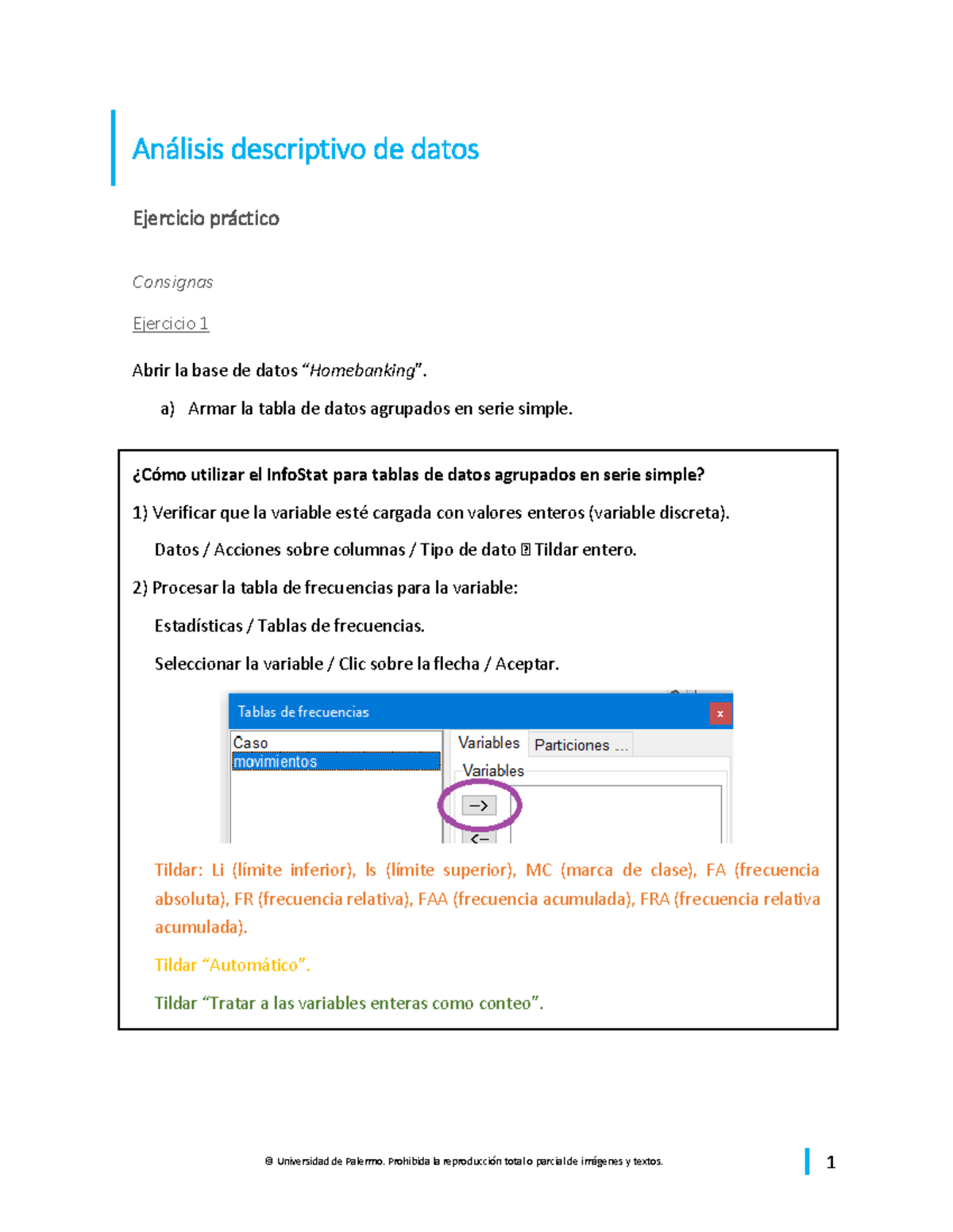 Análisis descriptivo de datos - Ejercicio práctico - Consignas - Análisis descriptivo de datos ...