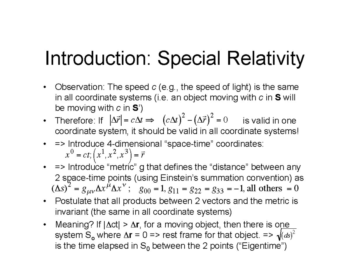 Special Relativity explained - Introduction: Special Relativity ...