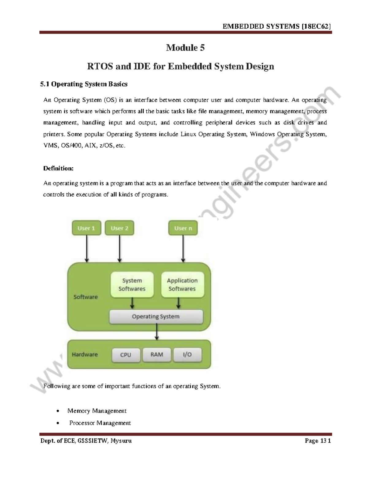 ES M5 - Notes - Dept. of ECE, GSSSIETW, Mysuru Page 131 Module 5 RTOS ...