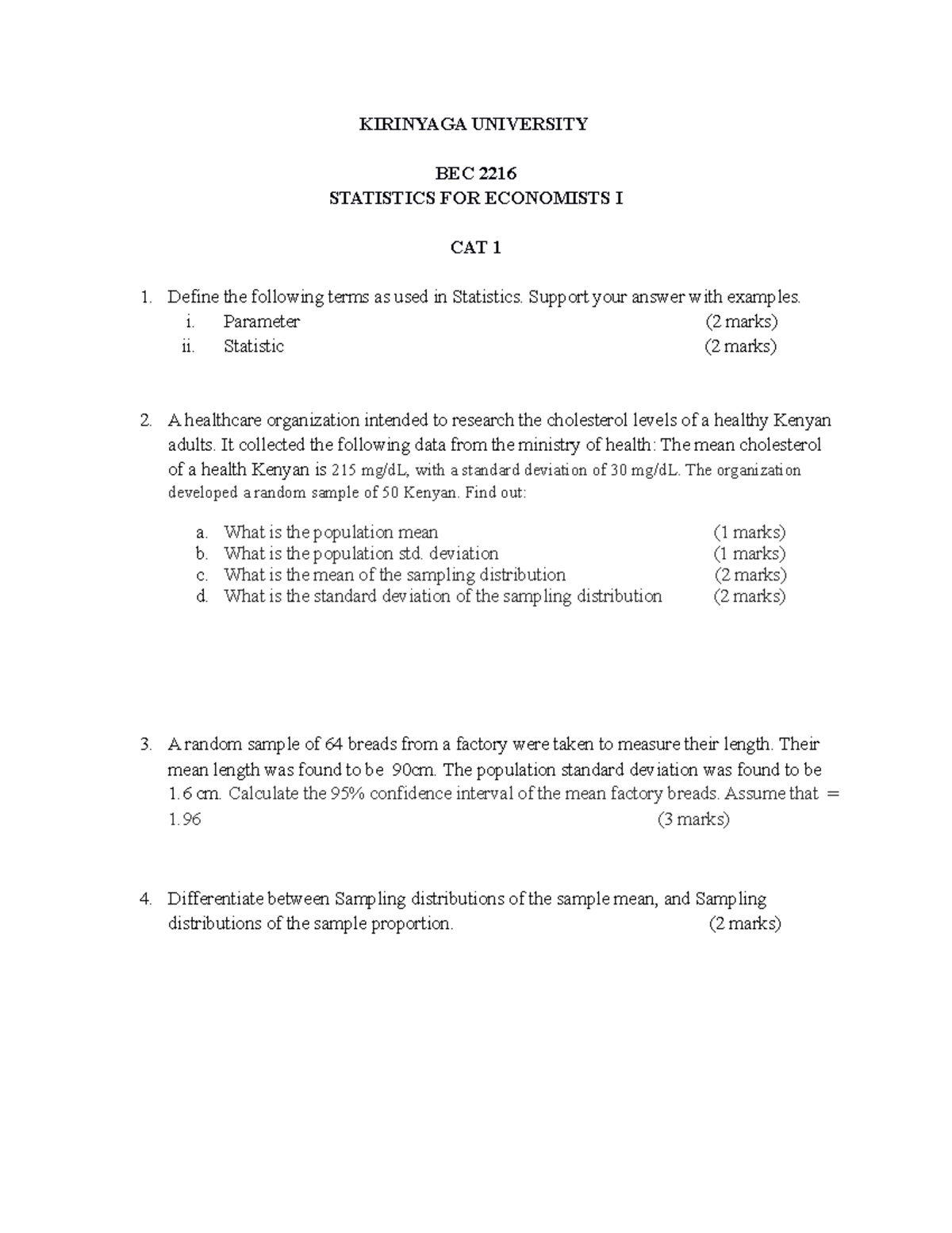 BEC 2216 CAT 1 - detailed notes and relevant examples - KIRINYAGA ...