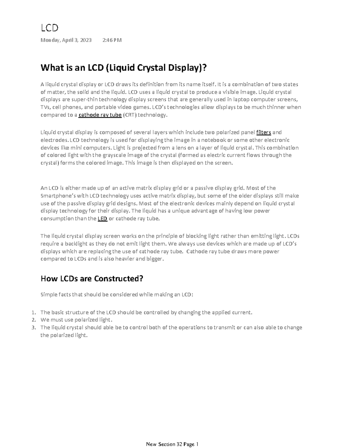 LCD - LIQUID CRYSTAL DISPLAY - What is an LCD (Liquid Crystal Display ...