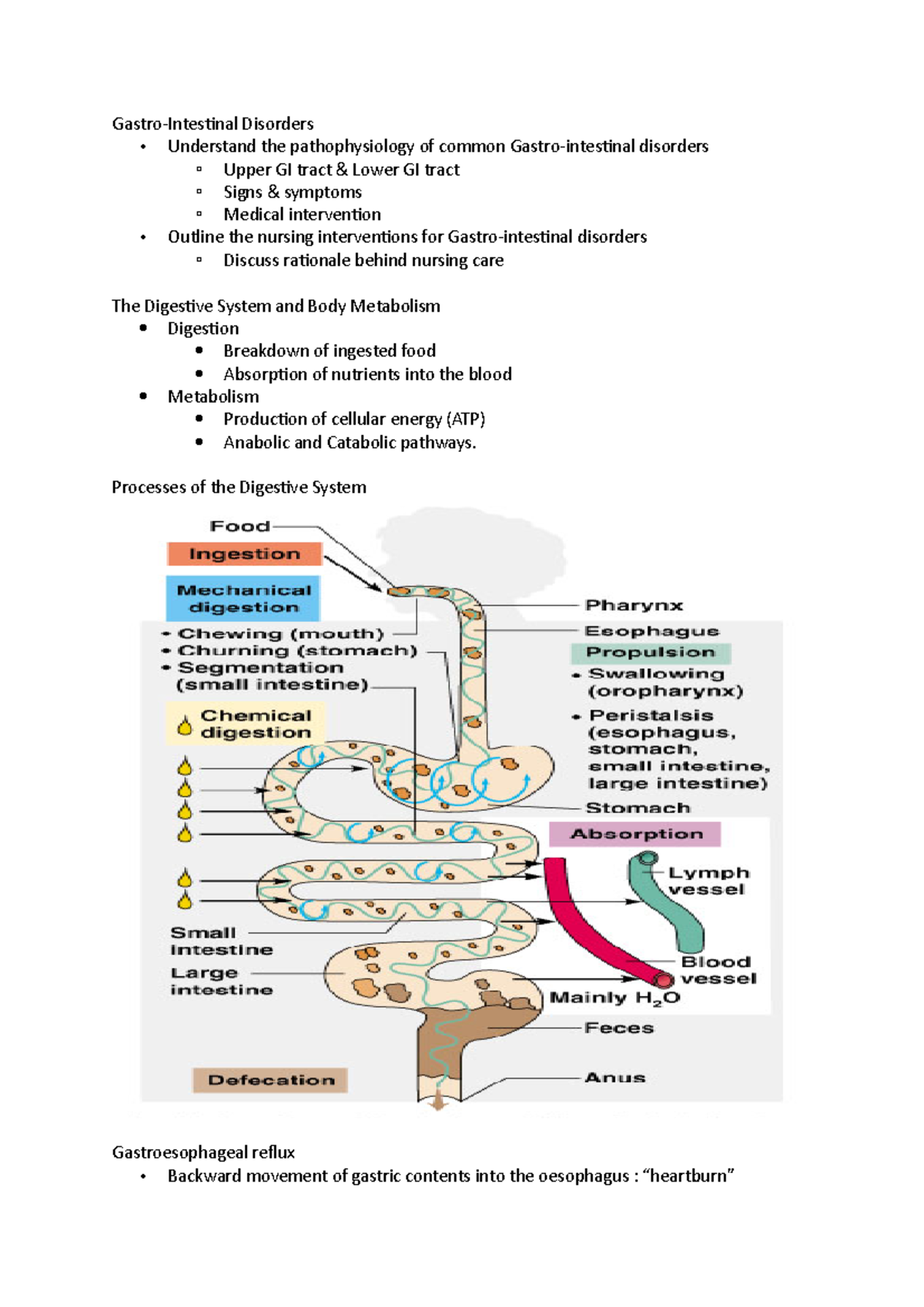 Patho notes 3 - Gastro-Intestinal Disorders - Understand the ...