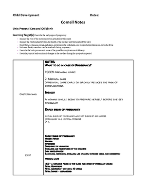 Copy of Copy of CD Cornell Notes Chapter 2 Families - Child Development ...