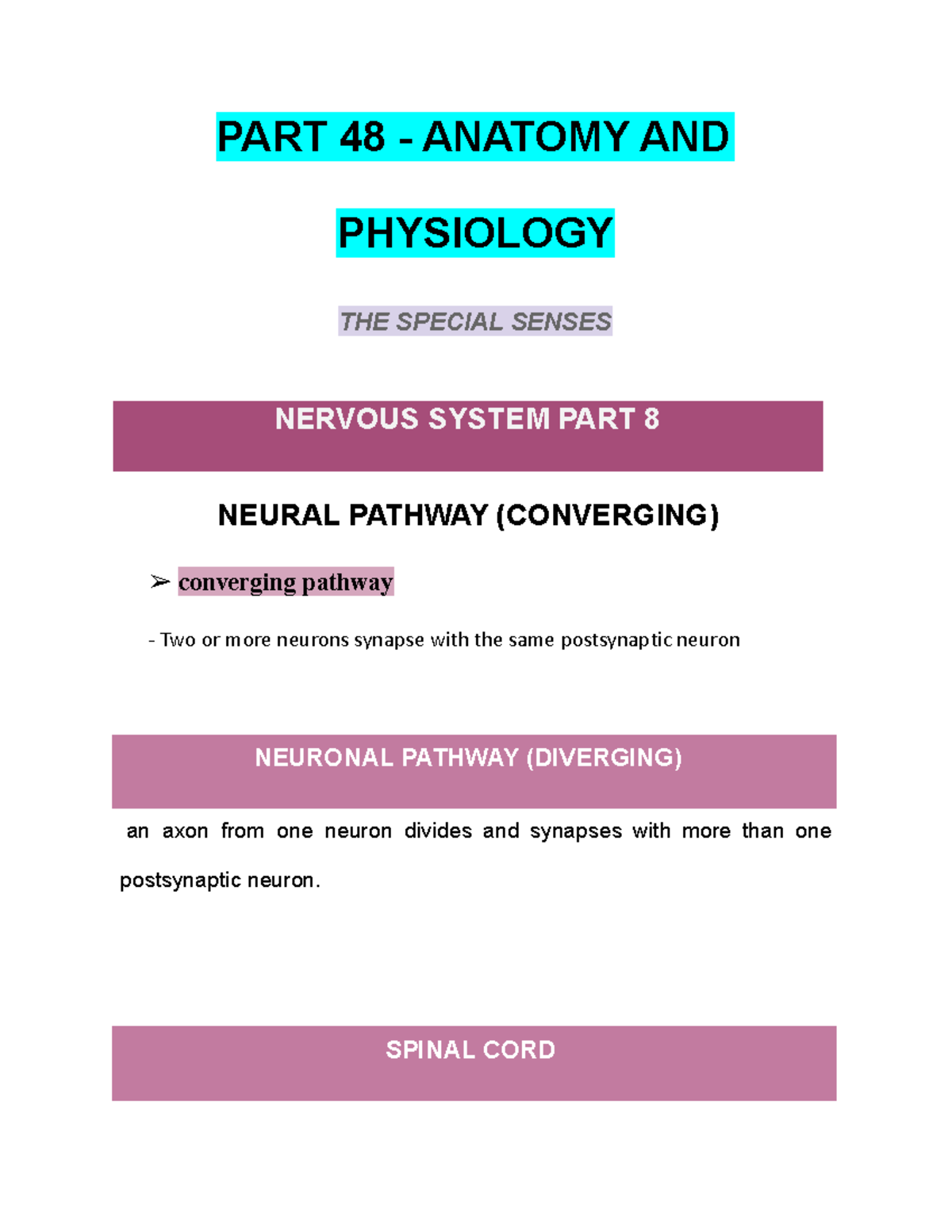PART 48 - Anatomy AND Physiology - PART 48 - ANATOMY AND PHYSIOLOGY THE ...