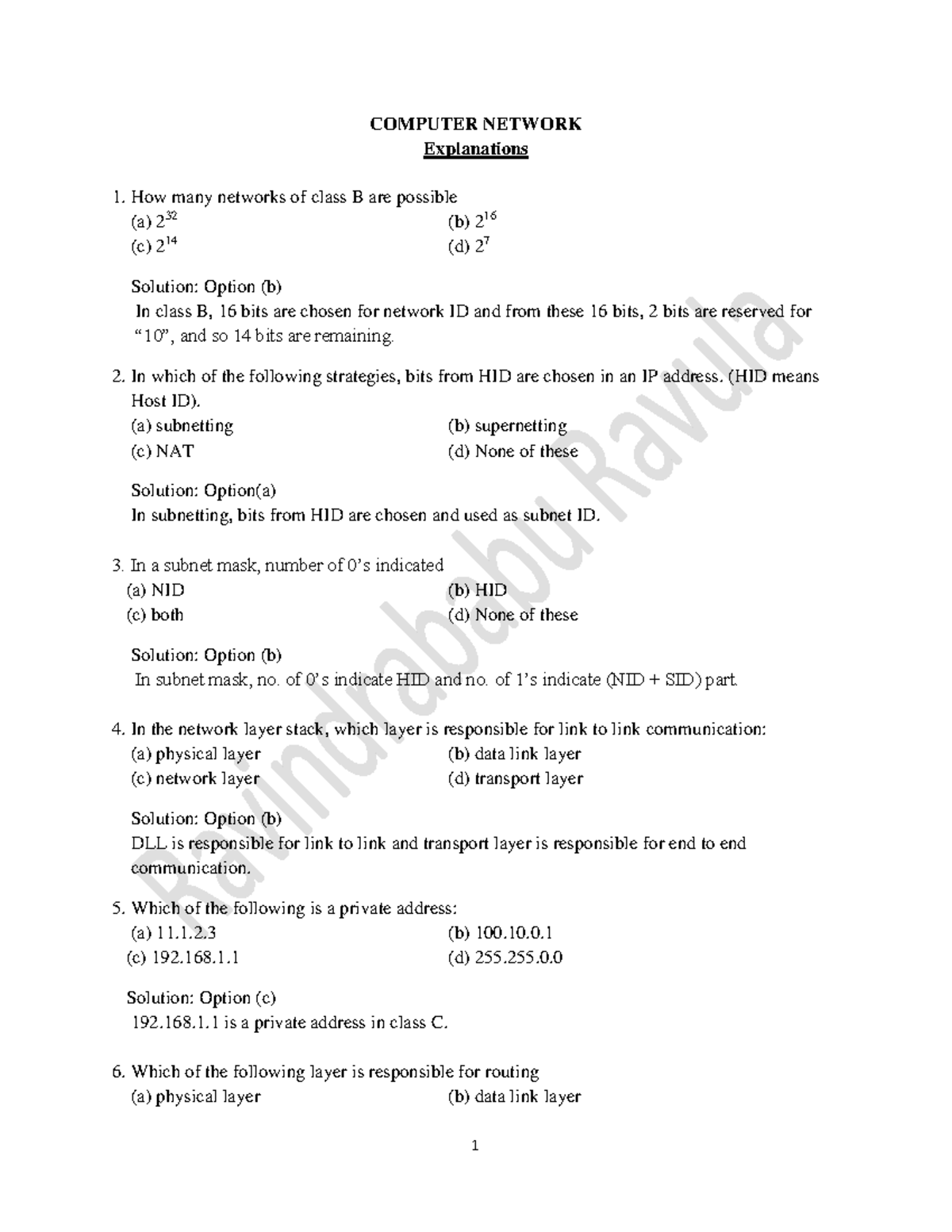 10.Set-5 Answers - CN SET 5 PRACTICE - COMPUTER NETWORK Explanations ...