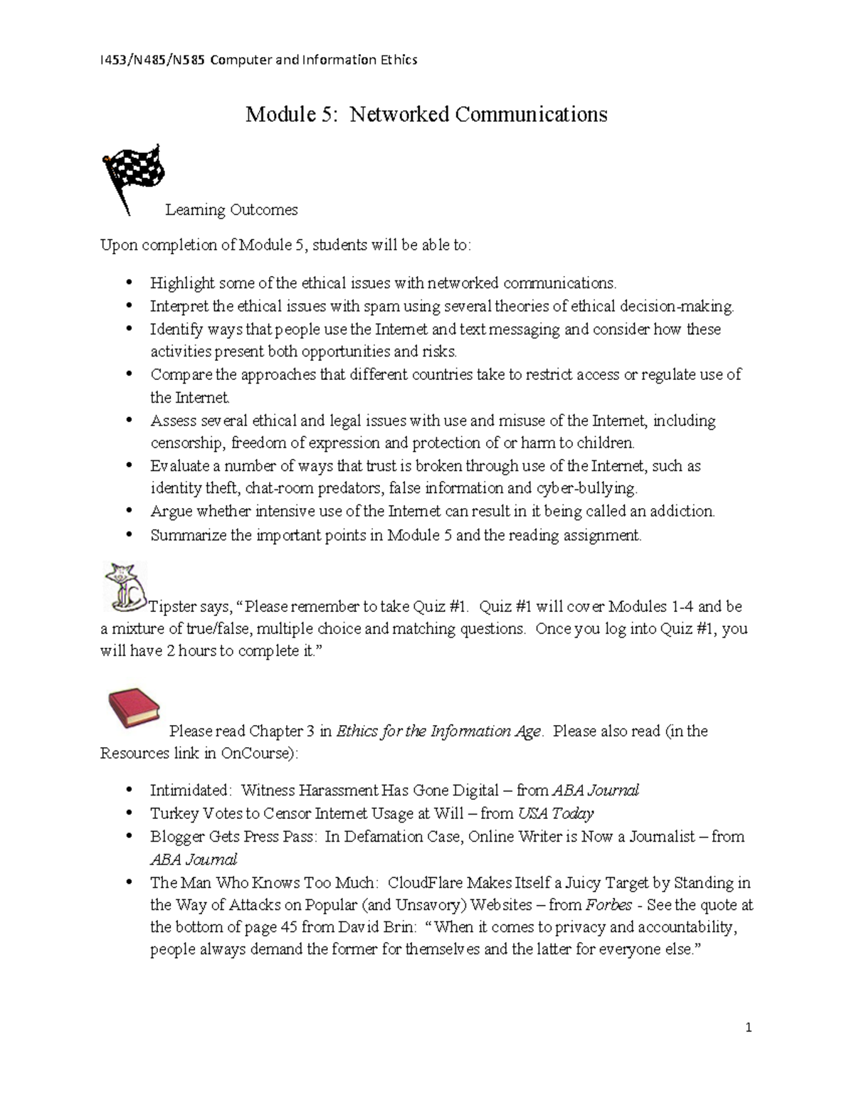 Module 5 - ठ⃚ 1ठ⃚ Module 5: Networked Communications Learning Outcomes Upon completion of Module ...