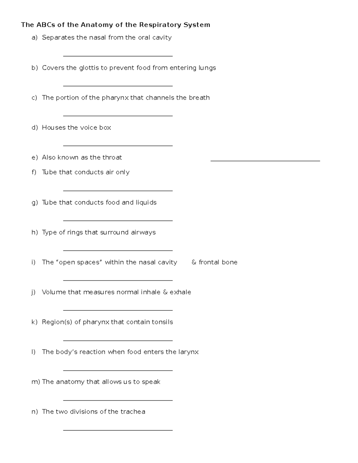 The ABCs of the Respiratory System - The ABCs of the Anatomy of the ...