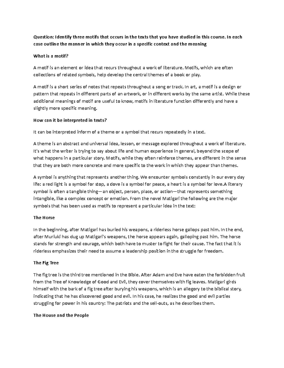 LIT 411 Assignment - African Novel - Studocu