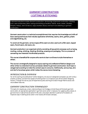 Chapter 1 part 1 - Fashion Designing Notes for Basic Study. - STUDY ...