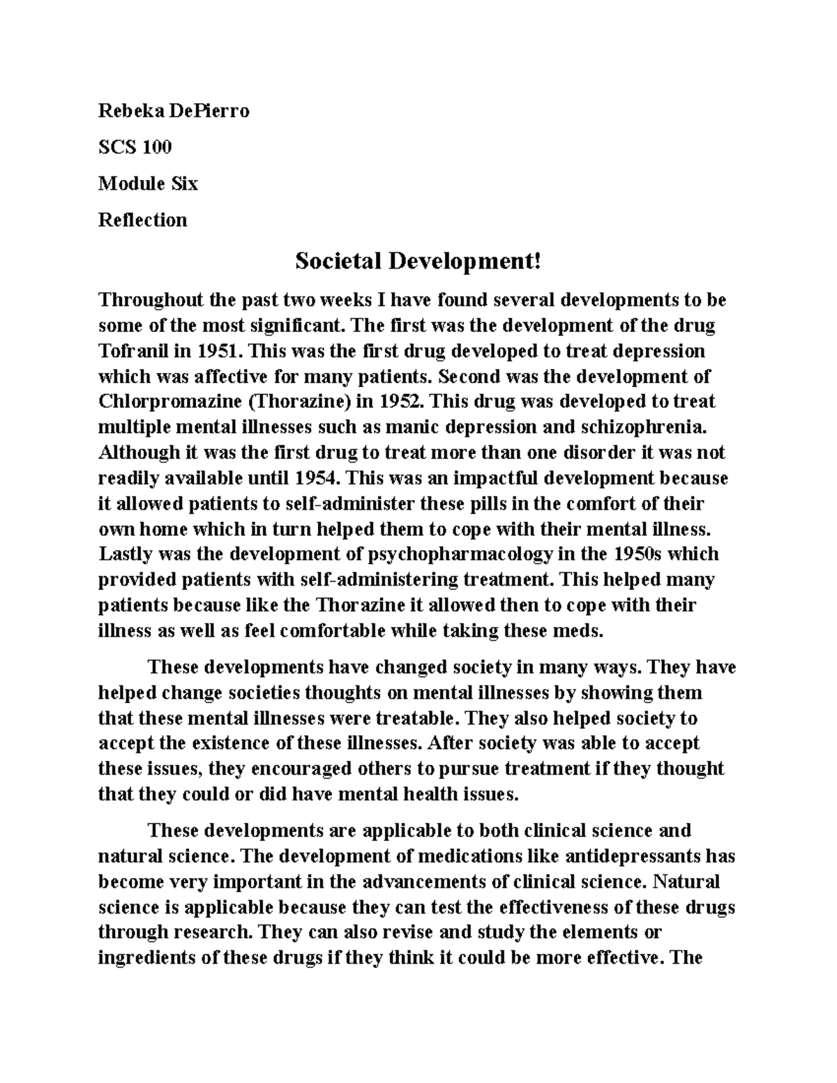 Module 6 Refelction - Rebeka DePierro SCS 100 Module Six Reflection ...