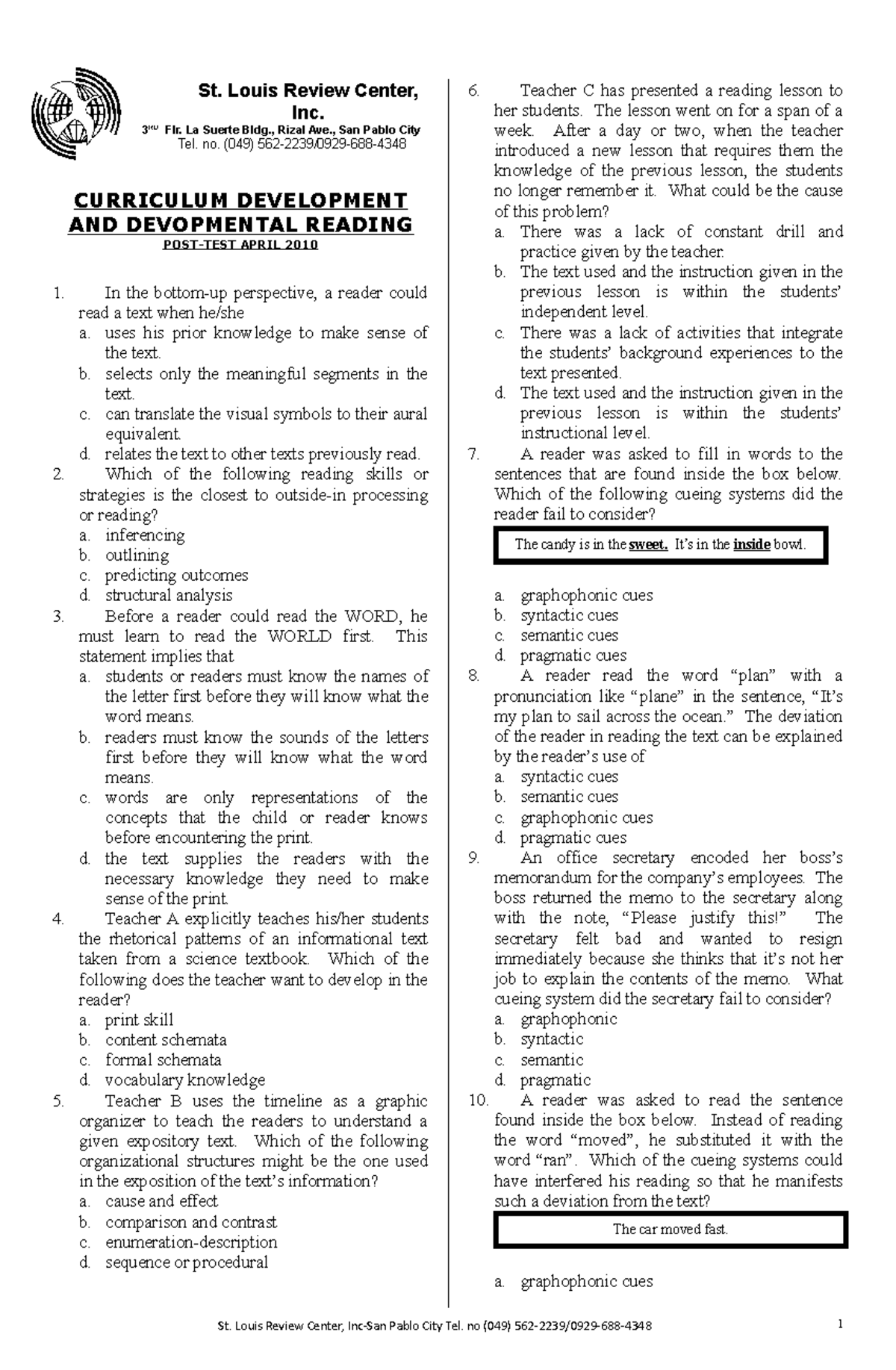 Curriculum Development Test Questions And Answers St Louis Review curriculum-development-test-questions-and-answers-st-louis-review