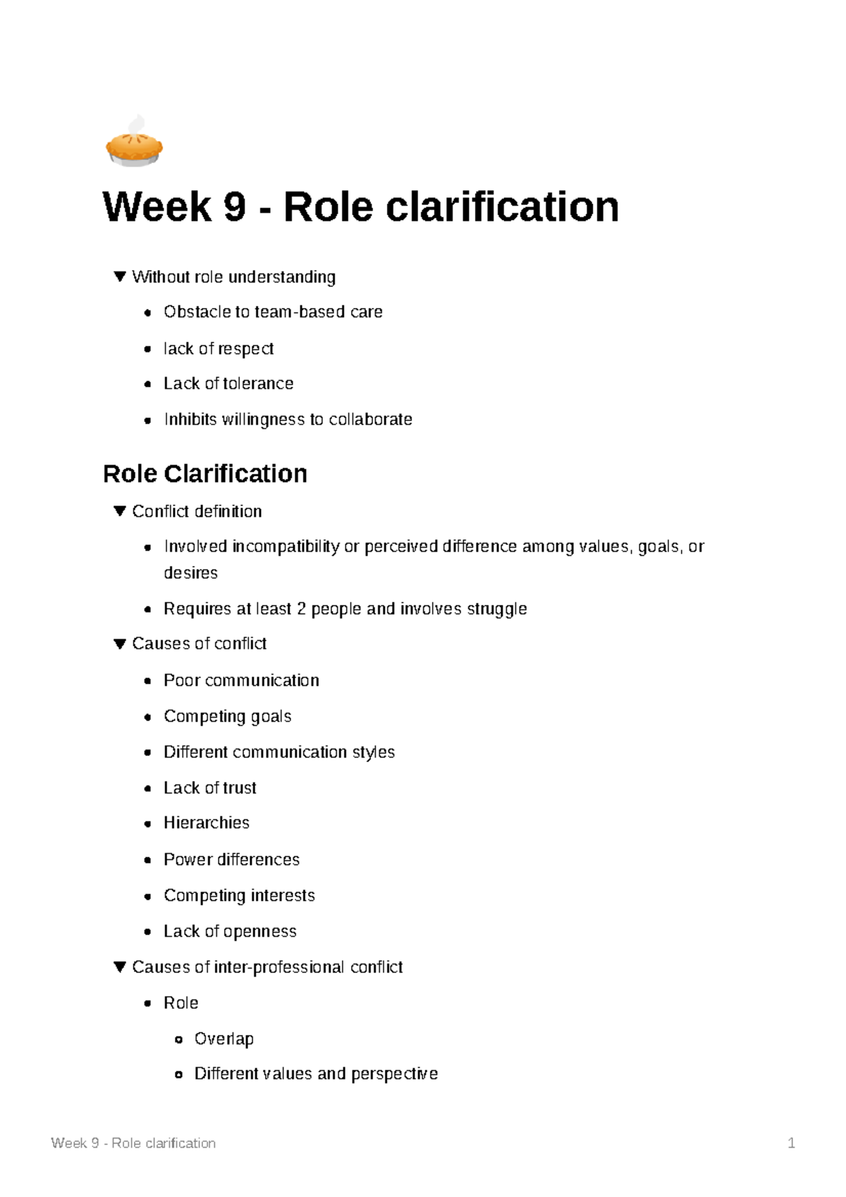 Week 9 - Role clarification - Week 9 - Role clarification 1 🥧 Week 9 - Role clarification ...