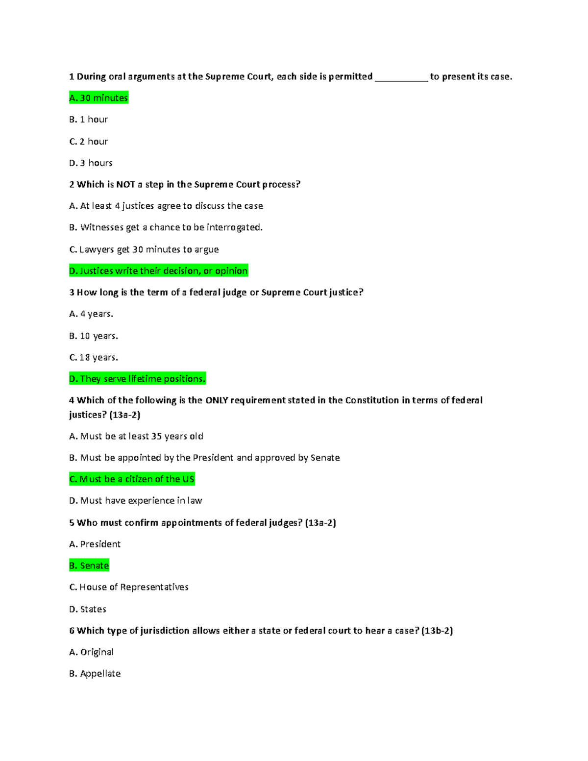 Unit 3 Study guid nathanyel - 1 During oral arguments at the Supreme ...