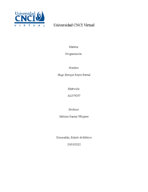 Actividad 2 Programacion Cnci - Moisés Yair Alcaraz Ramírez Tutor: Luis Sierra Betancourt ...