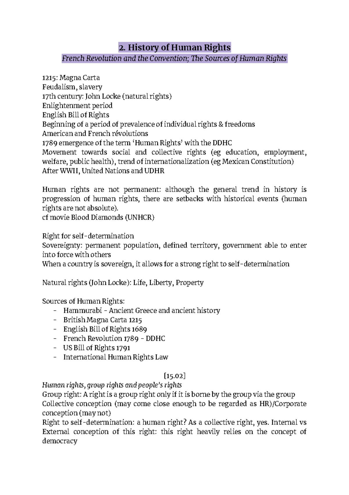 2. History of Human Rights - 2. History of Human Rights French ...