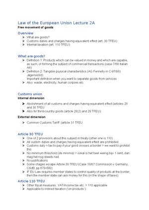 LAW OF THE European Union Notes - BASIC CONCEPTS OF EUROPEAN LAW ...