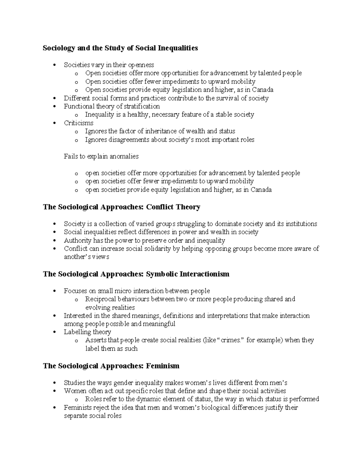 Sociology and the Study of Social Inequalities - ” for example) when ...