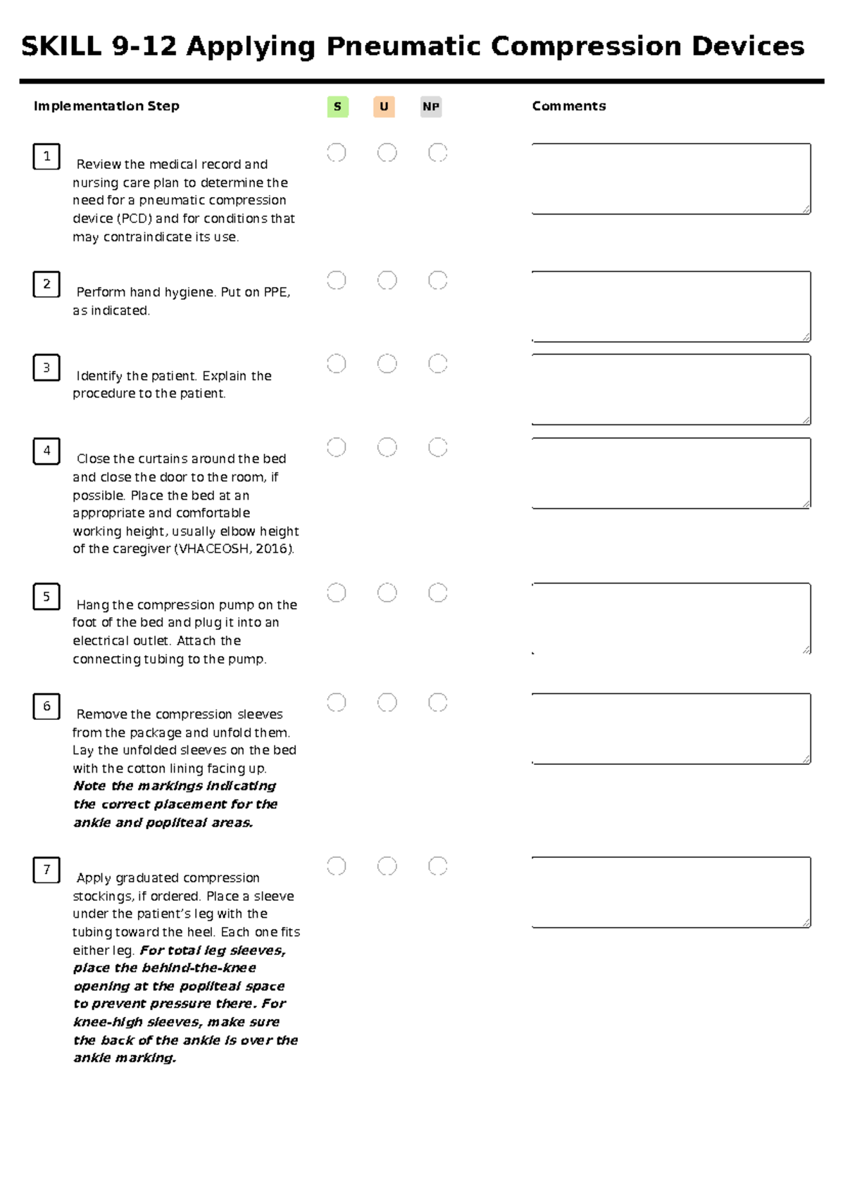 Skill 9 12 Applying Pneumatic Compression Devices - SKILL 9-12 Applying ...