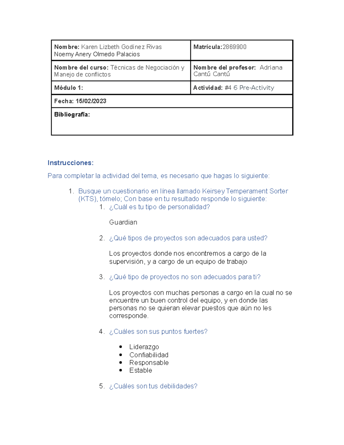 Act 4.Tecnicas de negociacion - Nombre: Karen Lizbeth Godínez Rivas ...