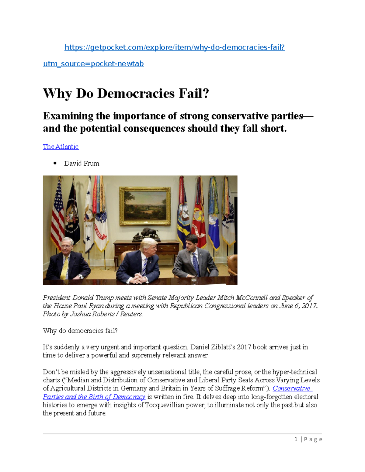 Frum 2017 - Examining the importance of strong conservative parties—and ...