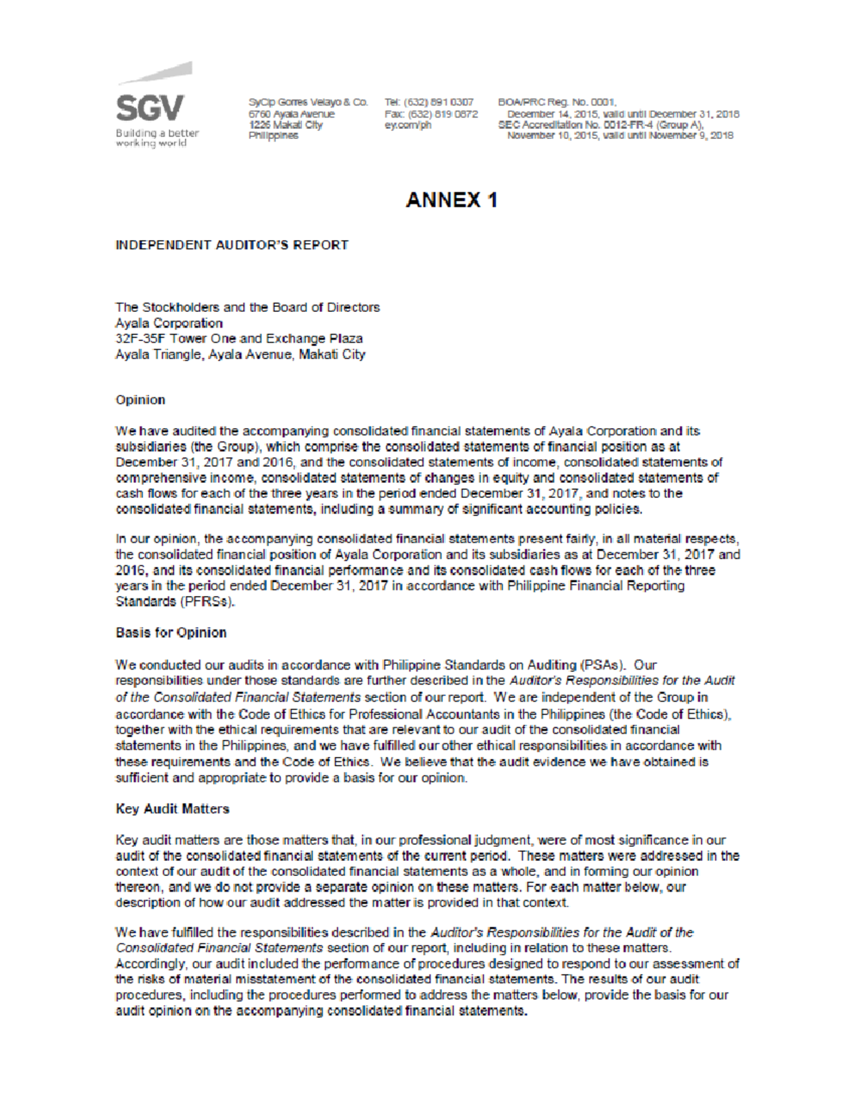 Annex 1 Ayala Audit Report - Accountancy - Studocu