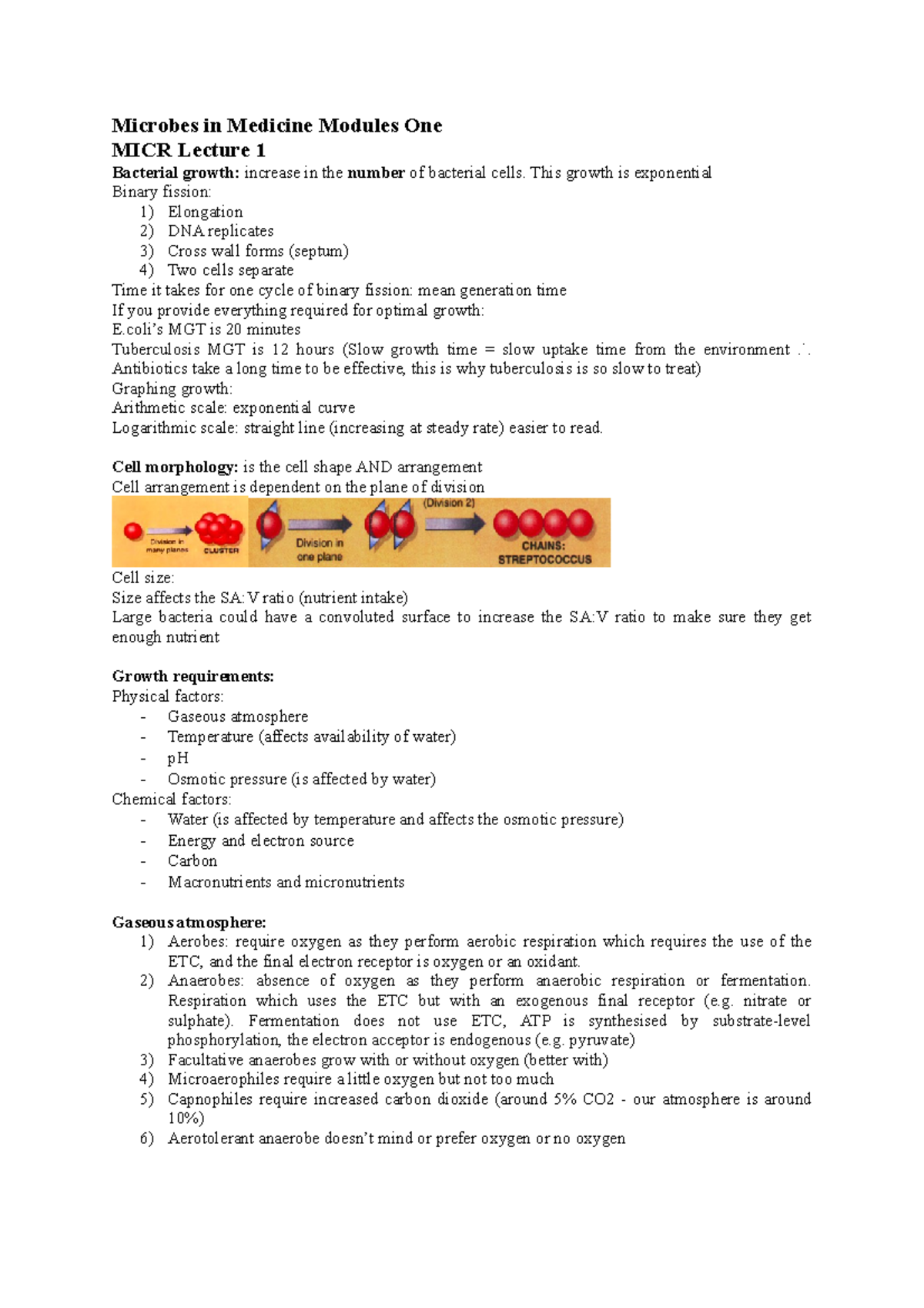 MICR221 Full notes - Microbes in Medicine Modules One MICR Lecture 1 ...