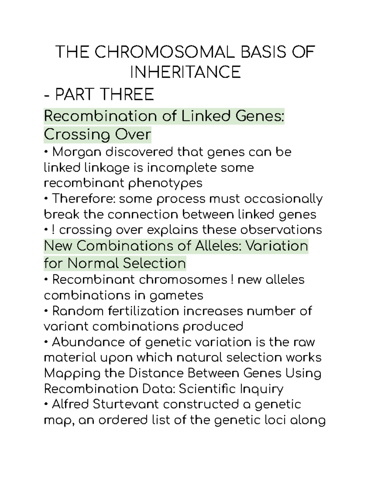 THE Chromosomal Basis OF Inheritance - THE CHROMOSOMAL BASIS OF ...