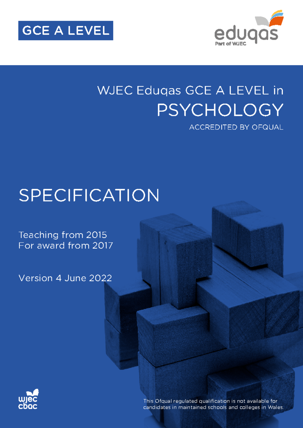 Eduqas Psychology Specification - WJEC Eduqas GCE A LEVEL in PSYCHOLOGY ...