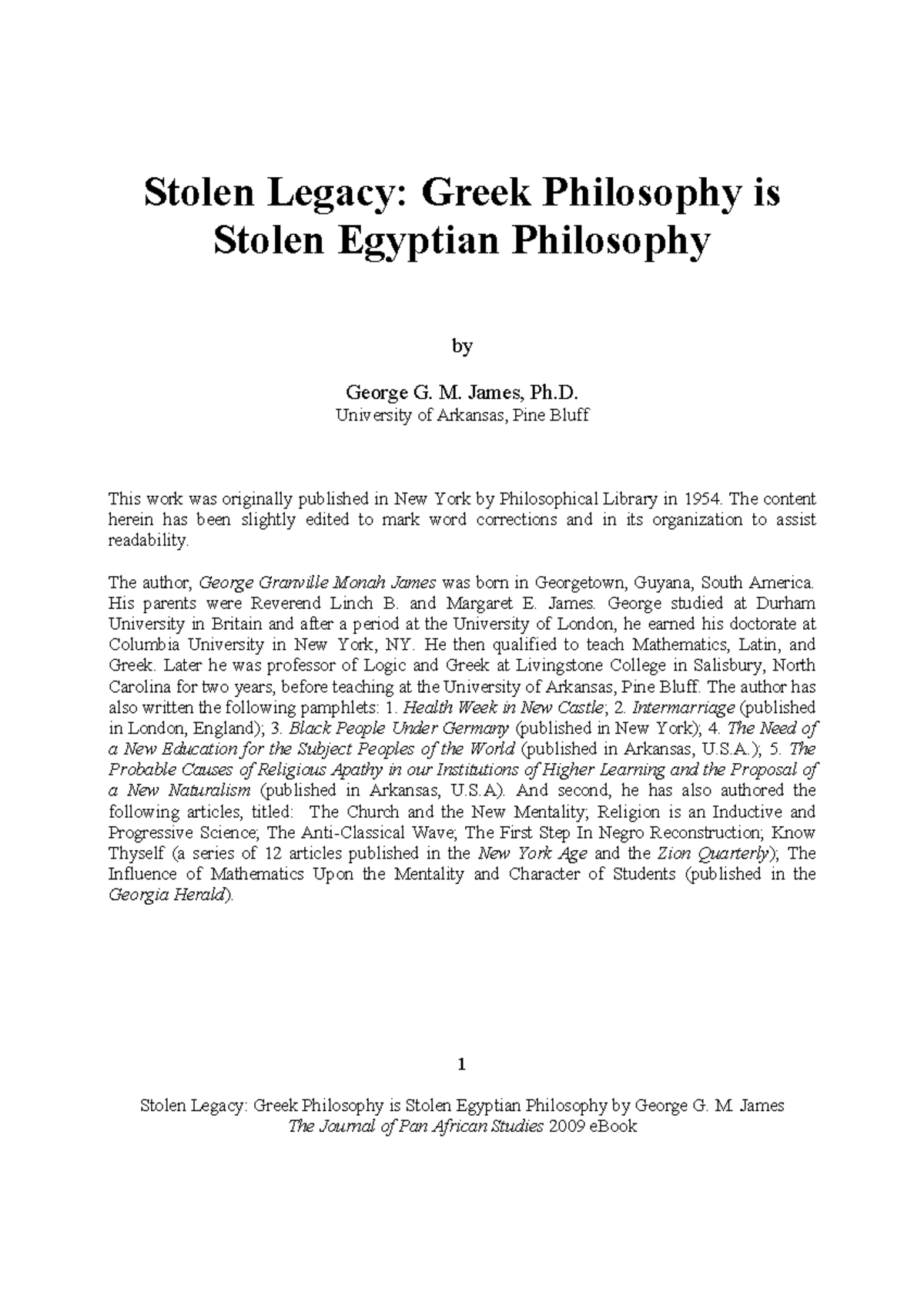 Stolen Legacy - Summary Human Grwth And Dvmt - Stolen Legacy: Greek ...