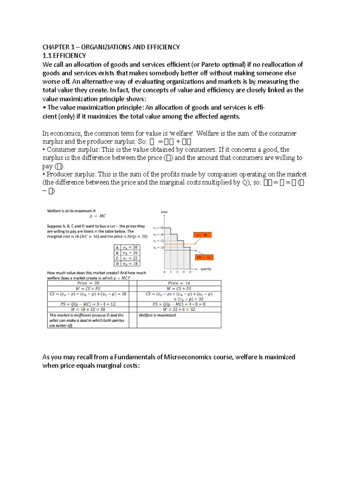 EMO book notes - CHAPTER 1 – ORGANIZIATIONS AND EFFICIENCY 1 EFFICIENCY ...