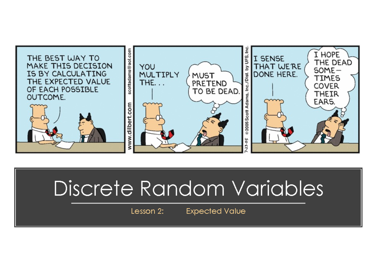 RV-D2 Discrete Random Variables - Expectation PPT - Discrete Random ...