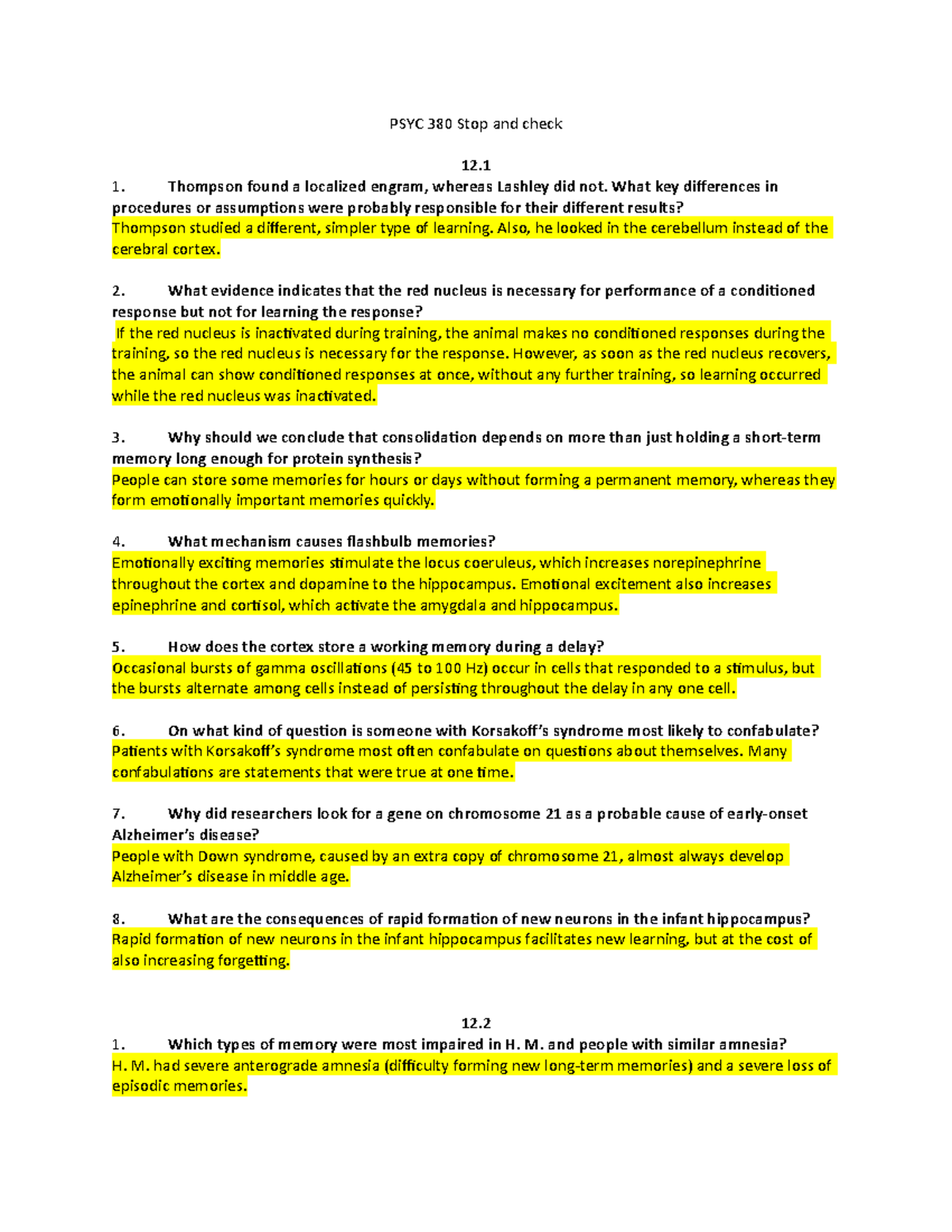Stop and check - PSYC 380 Stop and check Thompson found a localized ...