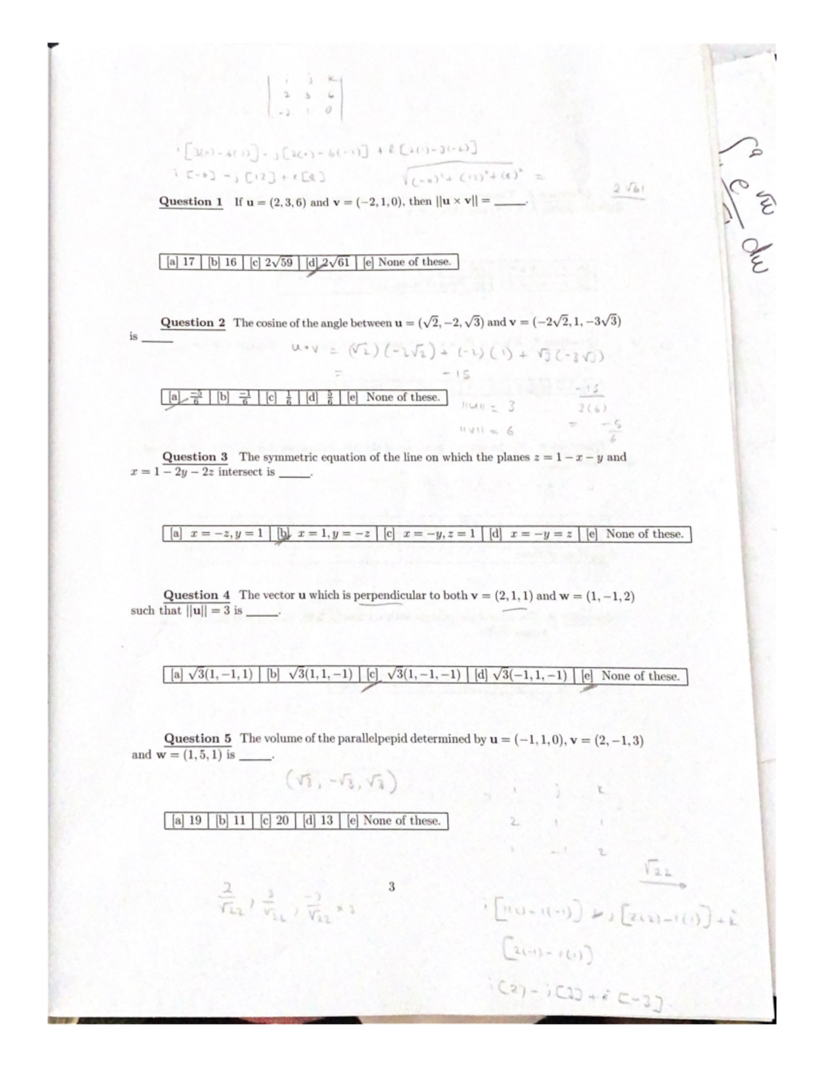 SEMESTER TEST 1 - isk 2561 Question If (2,3,6) and V then E 17 16 259 ...