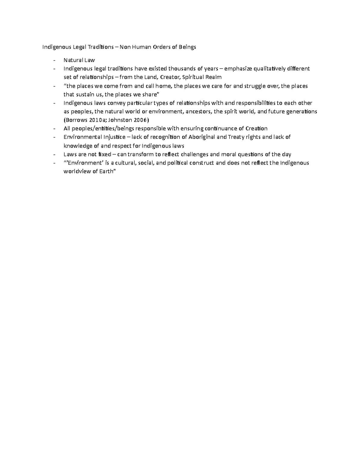 Indigenous Legal Traditions - Notes - Indigenous Legal Traditions – Non ...