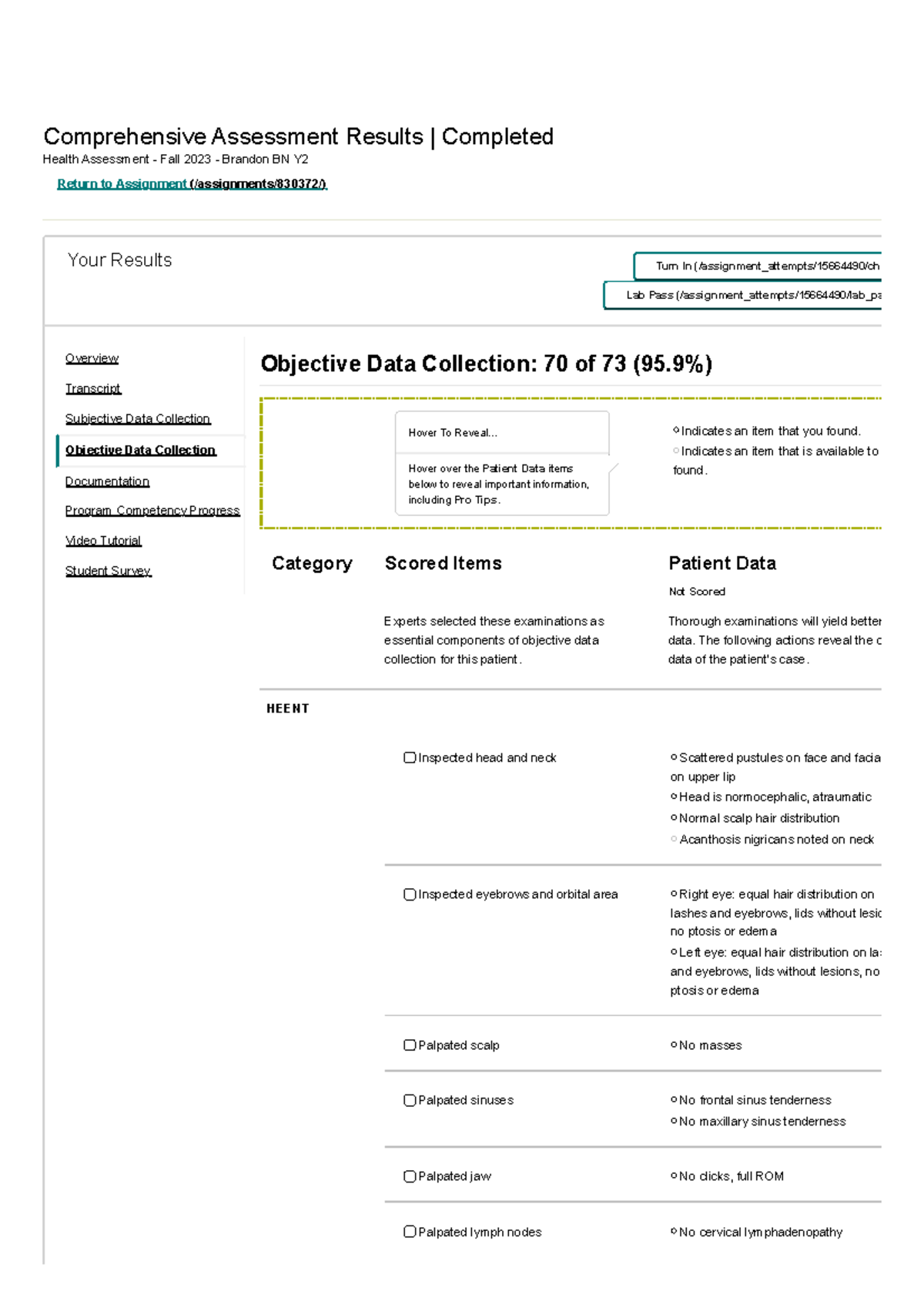 Shadow Health elsevier - Comprehensive Assessment Results | Completed ...