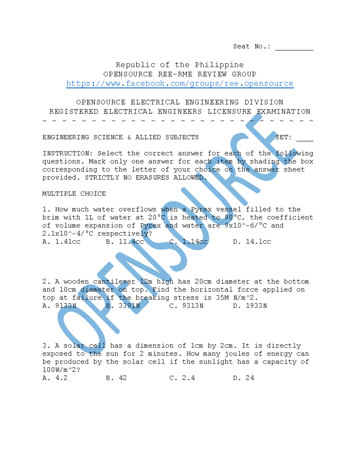 ESAS- Ayuda-1 - God bless you - Seat No.: _________ Republic of the ...